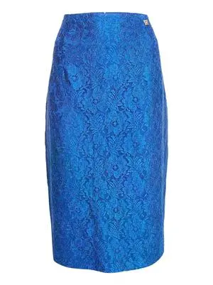 Roberto Cavalli Floral Lace Midi Skirt - Blue