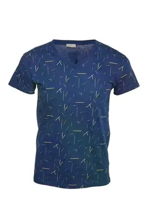 Dior Abstract-print Jersey T-shirt - Blue