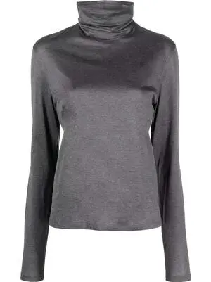 Saint Laurent 2000s Roll-neck Long-sleeve T-shirt - Grey