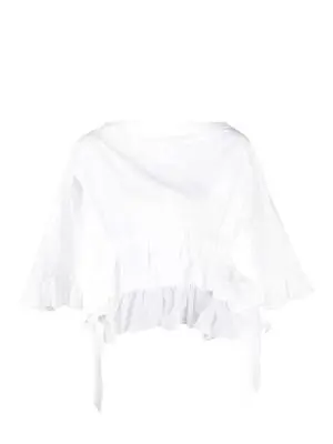Comme Des Garçons 2010s Draped Ruffled Blouse - White