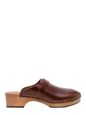 Saint Laurent 50mm Leather Mules - Brown