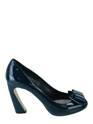 Miu Miu 95mm Peep-toe Bow Sandals - Blue