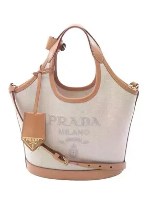 Prada 2010 Canvas Handbag - Neutrals