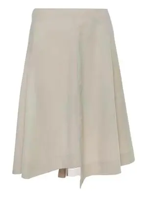 Saint Laurent Asymmetrical Wool Skirt - Neutrals