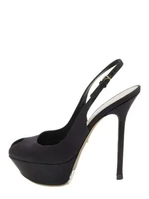 SERGIO ROSSI Vintage 120mm Satin Pumps - Black