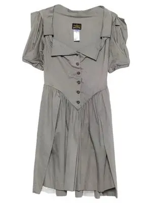 VIVIENNE WESTWOOD 2010s Buttoned Puff-sleeve Dress - Grey