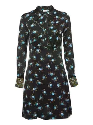 Sandro Floral-print Shirt Dress - Black