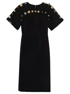 Dolce & Gabbana Button-embellished A-line Mini Dress - Black