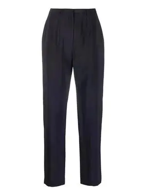 Giorgio Armani 1990s Slim-cut Wool-blend Trousers - Blue