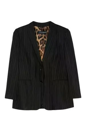 Dolce & Gabbana 1990s Striped Single-breasted Blazer - Black