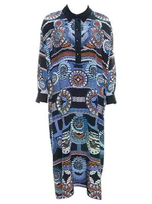 PETER PILOTTO Abstract-print Silk Dress - Blue