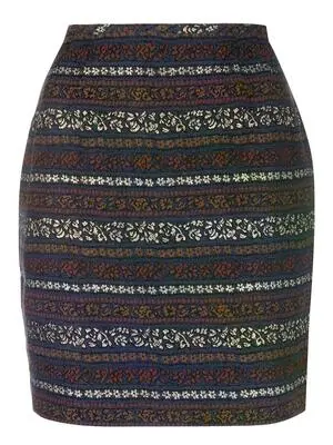 Jean Paul Gaultier 1990s Patterned Jacquard Skirt - Blue