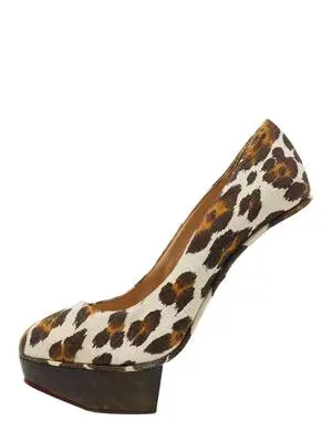 CHARLOTTE OLYMPIA 140mm Leopard-print Platform Pumps - White