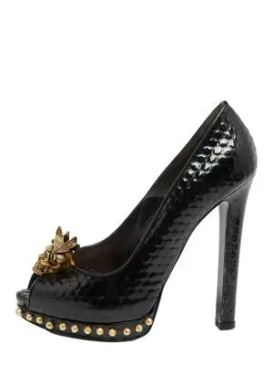 Alexander McQueen 140mm Leather Heeled Pumps - Black