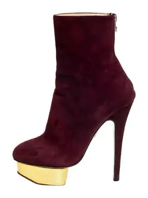 CHARLOTTE OLYMPIA 140mm Leather Ankle Boots - Red