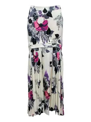 Roberto Cavalli Floral-print Maxi Skirt - White