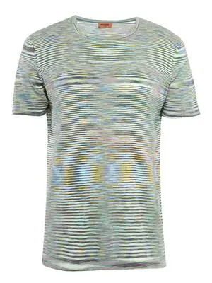Missoni Striped Cotton T-shirt - Blue