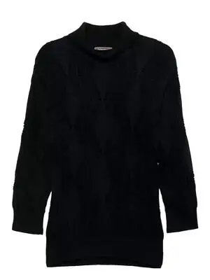 Issey Miyake 1980s Turtleneck Textured Sweater - Black