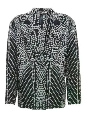 NORMA KAMALI Norma Kamali Vintage Beaded Patterned Blazer