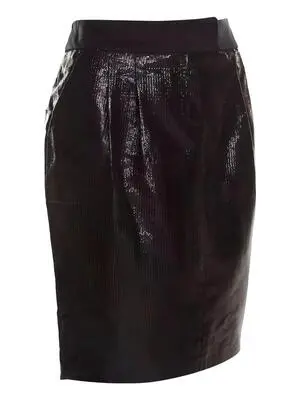 Escada Metallic Pencil Midi Skirt - Black