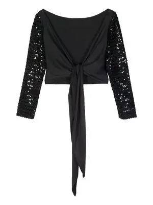 JEAN PAUL GAULTIER 2000s Sequin-embellished Top - Black