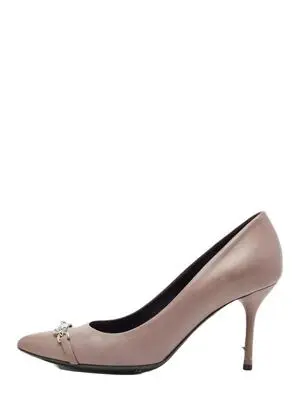 GUCCI 110mm Leather Chain-Detail Pumps