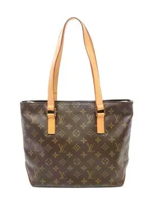 LOUIS VUITTON 2004 Cabas Piano Monogram Shoulder Bag - Brown