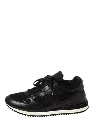 DOLCE & GABBANA Lace-Panel Leather Sneakers