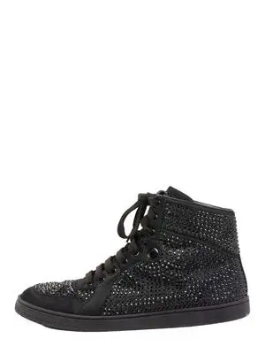 Gucci Coda Crystal Embellished High-top Sneakers - Black