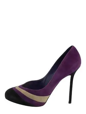 SERGIO ROSSI 125mm Color-block Suede Pumps - Purple