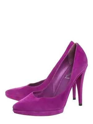 Saint Laurent 115mm Janis Suede Pumps - Purple