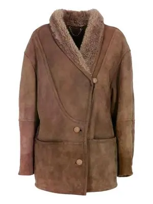 A.N.G.E.L.O. VINTAGE CULT 1980s Shearling-collar Coat - Brown