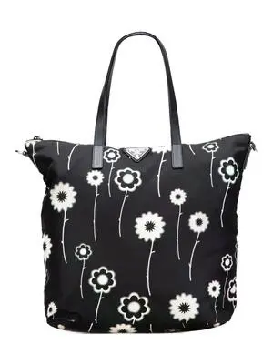 Prada Tessuto Stampato Floral Satchel 2013-2025 - Black