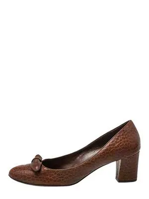 FERRAGAMO Leather Heeled Pumps - Brown