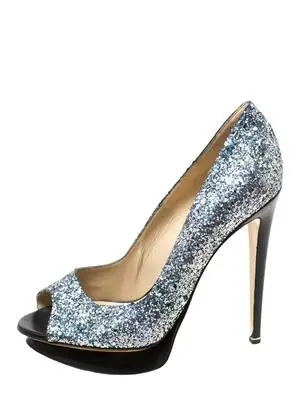 NICHOLAS KIRKWOOD 130mm Glittered Peep-toe Pumps - Silver