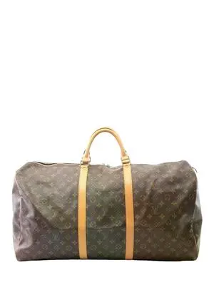 LOUIS VUITTON 1997 Monogram Keepall 60 Travel Bag - Brown