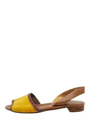 Prada Slingback Suede Sandals - Yellow