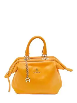 AIGNER Leather Tote Bag - Orange