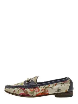 Gucci Floral-print Loafers - Blue
