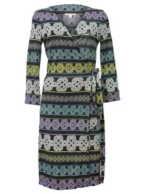 DIANE VON FURSTENBERG Knot-Print Wrap Dress