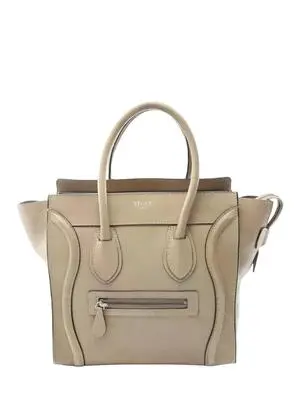 CELINE 2000s Micro Luggage Leather Tote Bag