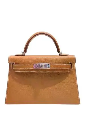 Hermès 2024 Mini Kelly Sellier 20 Epsom Palladium Hardware - Brown