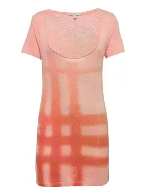 Burberry Checked Scoop-neck T-shirt - Pink