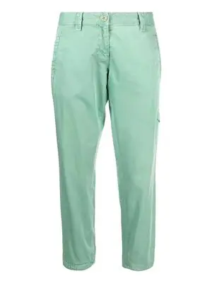 Prada 1990s Mid-rise Cropped Trousers - Green