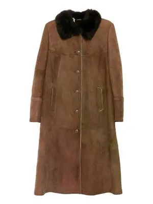 A.N.G.E.L.O. VINTAGE CULT 1990s Faux-fur Collar Coat - Brown