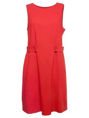 Emporio Armani Button-detail Sleeveless Midi Dress - Red