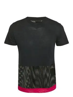 Prada Mesh-insert Cotton T-shirt - Blue