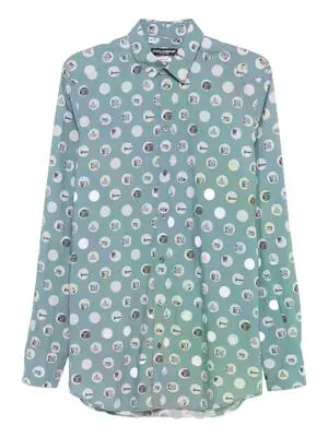 Dolce & Gabbana 2010s Polka-dot Shirt - Blue