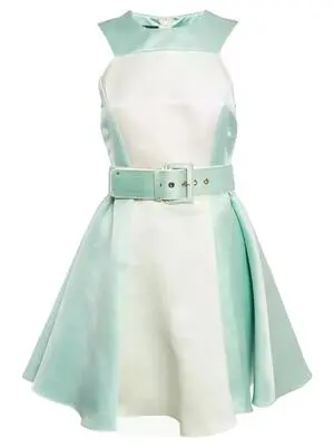Elisabetta Franchi Two-tone Belted Dress - Blue