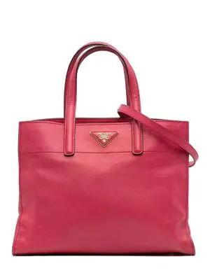 Prada Saffiano Soft Triple Pocket Tote Satchel 2000-2025 - Pink